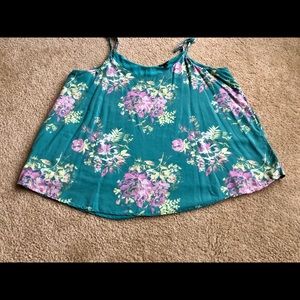 torrid | Tops | Summer Adjustable Straps Turquoise Flower Top | Poshmark